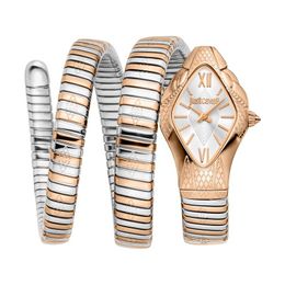 JUST cavalli time Damen Quarzuhr &raquo;Cristallo&laquo; Armbanduhr, Damenuhr, Edelstahlarmband, analog silber