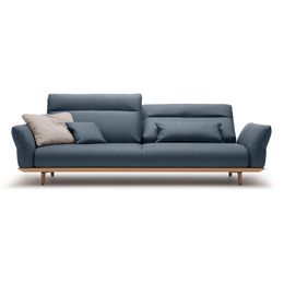 Creation BY ROLF BENZ 4-Sitzer &raquo;CR.460 Designsofa mit erstklassigem Sitzkomfort&laquo; Sockel in Eiche, F&uuml;&szlig;e Eiche natur, Breite 248 cm blau NaturLEDER 