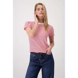 monari Damen Rundhalsshirt &raquo;Shirt Struktur&laquo; mit Streifen rot 44