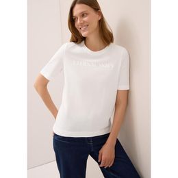 Cecil Damen T-Shirt mit Wording Artwork wei&szlig; XS (36)