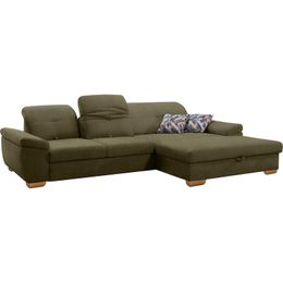 Alina Ecksofa &raquo;Nadira&laquo; wahlweise mit Bettfunktion und Stauraum gr&uuml;n Struktur fein XBO (90% Polyester, 10% Polyamide);Chenille GCP (100% Polyester)