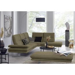 W.Schillig Ecksofa &raquo;broadway, Designsofa, mit tollem Sitzkomfort, L-Form&laquo; Sitztiefenverstellung, Kopfteil- & Seitenteilverstellung, Breite 284cm gr&uuml;n 