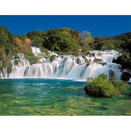 Komar Fototapete &raquo;Krka Falls - Gr&ouml;&szlig;e 368 x 254 cm&laquo; bedruckt glatt Wohnzimmer, Schlafzimmer bunt Papier