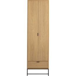 Woood Mehrzweckschrank &raquo;Woood SILAS SCHRANK EICHE DEKOR [fsc]&laquo; schmaler Hochschrank aus Eichenmelamin, modernes Design, viel Stauraum Massivholz