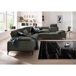 W.Schillig Ecksofa &raquo;valentinoo, Designsofa, elegant und bequem, L-Form&laquo; mit Sitztiefenverstellung, Breite 318 cm gr&uuml;n Chenille-Flachgewebe R66 (85% 