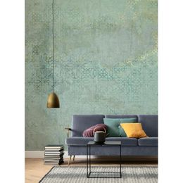 Komar Vliestapete &raquo;Digitaldruck Vlies - Oriental Finery - Gr&ouml;&szlig;e 200 x 280 cm&laquo; bedruckt glatt Wohnzimmer, Schlafzimmer gr&uuml;n Vlies