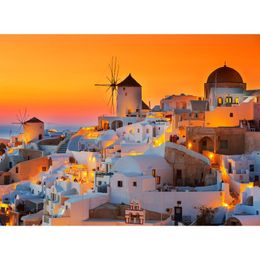 papermoon Fototapete &raquo;Santorini Sunset&laquo; glatt bunt Vlies