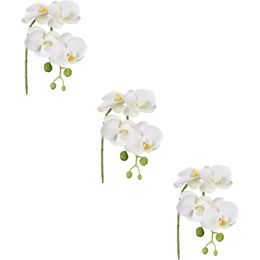 Creativ green Kunstblume &raquo;Phalaenopsis 3D-print&laquo; mit Real-Touch-Bl&uuml;ten wei&szlig; Obermaterial: 85% Polyester, 15% Polyethylen