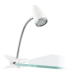 Eglo Klemmleuchte &raquo;RICCIO 1 Klemmlicht - Kunststoff, Stahl - GU10 - 1X2,8W - IP20&laquo; GU10 1 Stk. Klemmlampe, Schreibtischlampe, Leselampe, L18 x H33 cm