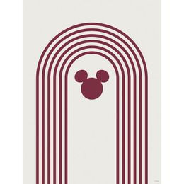 Komar Bild &raquo;Minimal Mickey&laquo; Disney 1 Stk. tlg. Wandbild zur Dekoration im Kinderzimmer - ohne Rahmen rot Holz, Papier