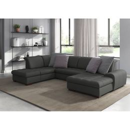 Sit & More sit&more Wohnlandschaft &raquo;Luxor U-Form&laquo; wahlweise mit Bettfunktion, Bettkasten und Kopfteilverstellung grau Luxus-Microfaser ALTARA NUBUCK (100% 