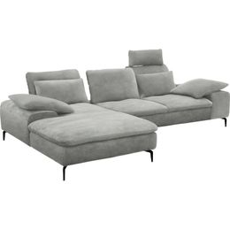 W.Schillig Ecksofa &raquo;valentinoo, Designsofa, bequem, elegant und zeitlos, L-Form&laquo; inklusive Hocker, mit Sitztiefenverstellung, Breite 299 cm grau 