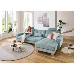 Die PlanBar Ecksofa &raquo;PP-LA19101 L-Form, Breite 316 cm&laquo; wahlweise mit Bettfunktion und verstellbaren Kopfst&uuml;tzen, in Cord 88% Polyester;12% Polyamid