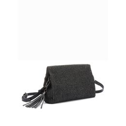 Vivance Damen Umh&auml;ngetasche &raquo;Clutch&laquo; Handtasche,Schultertasche,Tragetasche,Crossbody Bag, Bast-Optik VEGAN schwarz