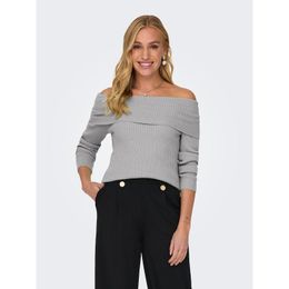 Only Damen Only Strickpullover &raquo;ONLKATIA LIFE LS OFF SHOULDER KNT NOOS&laquo; Viskosemischung, regular fit grau M