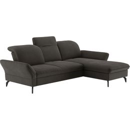 Sit & More sit&more Ecksofa &raquo;Leandro L-Form&laquo; Wahlweise mit Bett-, Kopfteil - und Armlehnfunktion, sowie Bettkasten grau 100% Polyester