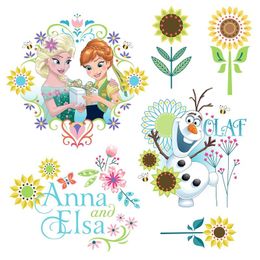 Komar Fensterbild &raquo;Disney Fenstersticker - Frozen Flower - Gr&ouml;&szlig;e 31 x 31 cm, 2 Bogen&laquo; Selbsthaftende Adh&auml;sionsfolie. bunt Polyvinylchlorid (PVC)