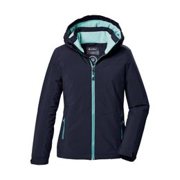 Killtec M&auml;dchen Funktionsjacke &raquo;KOW 352 GRLS JCKT&laquo; Wasserdichte M&auml;dchenjacke mit Kapuze, warmem Fleece und Kinnschutz blau 140