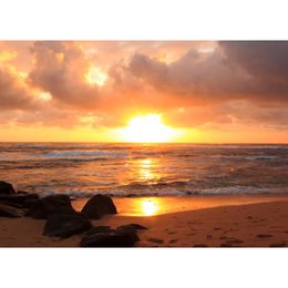 papermoon Fototapete &raquo;Sunrise Lihue Beach&laquo; glatt bunt Vlies