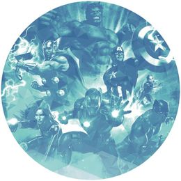 Komar Fototapete &raquo;Vlies selbstklebend - Avengers Blue Power - Gr&ouml;&szlig;e 125 x 125 cm&laquo; bedruckt glatt Kinderzimmer blau Vlies