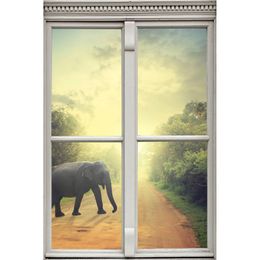 queence Wandsticker &raquo;Elefant&laquo; Wandsticker, Wandbild, selbstklebend, 3D, Fenster bunt