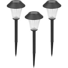 Luxform Gartenleuchte &raquo;Solar-Gartenlampe - St. Tropez - 3 St&uuml;ck - 5 Lumen&laquo; LED-Modul 3 Stk. Aus Kunststoff gefertigt schwarz