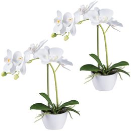 Creativ green Kunstorchidee &raquo;Orchidee Phalaenopsis&laquo; im Design-Topf wei&szlig; Kunststoff