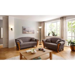 Home Affaire 2-Sitzer &raquo;Milano Vintage&laquo; mit Federkern, Bezug in Lederoptik, incl. Zierkissen braun