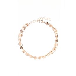 Lascana Damen Lascana Fu&szlig;kette mit kleinen Pl&auml;ttchen, Fu&szlig;kettchen-Armband, Fu&szlig;ketten Set rosa