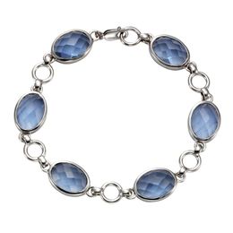 JAMELLI Damen Armband &raquo;925 Silber rhodiniert Quarz blau (beh.)&laquo; silber