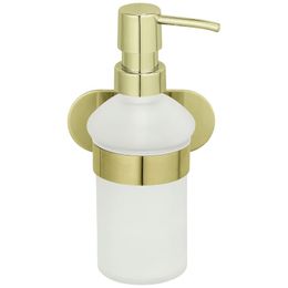 Wenko Seifenspender &raquo;Turbo-Loc Orea&laquo; Halter aus Edelstahl gold Edelstahl, Glas