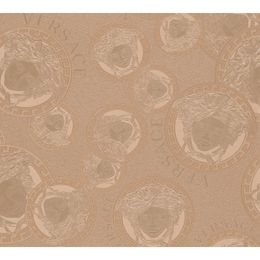 Versace Vliestapete &raquo;Wallpaper 5 Medusakopf Metallic&laquo; gl&auml;nzend hochgl&auml;nzend metallic leicht strukturiert Designertapete Tapeten Wohnzimmer Schlafzimmer K&uuml;che 