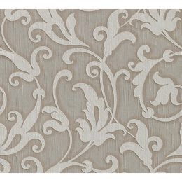 ARCHITECTS PAPER Textiltapete &raquo;Tessuto&laquo; Barock floral gemustert samtig Tapete Barock Tapeten Wohnzimmer Schlafzimmer K&uuml;che modern Flur Design grau Viskose, Vlies