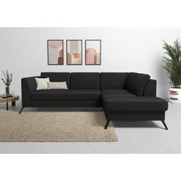 Sit & More sit&more Ecksofa &raquo;Olsen L-Form&laquo; inklusive Sitztiefenverstellung, wahlweise mit Bettfunktion, 15cm hoch schwarz 100% Polyester