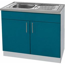 Wiho-K&uuml;chen wiho K&uuml;chen Sp&uuml;lenschrank &raquo;Kiel&laquo; 100 cm breit blau