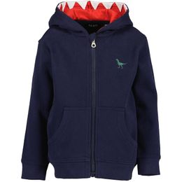 Blue Seven Jungen Sweatjacke mit besonderen Details an der Kapuze und kleiner Bruststickerei blau 92