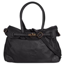 Samantha Look Damen Shopper echt Leder, Made in Italy grau