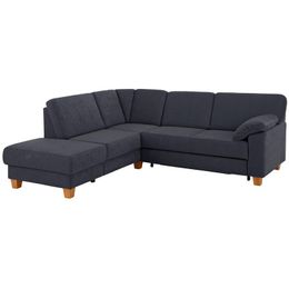 Home Affaire Ecksofa &raquo;Belfort L-Form&laquo; mit Federkern, wahlweise mit Bettfunktion und Stauraum grau Struktur fein ( 100% Polyester);Luxus-Microfaser 