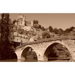 papermoon Fototapete &raquo;SCHLOSS BURG PALAST SCHWARZ WEI&szlig;&laquo; bunt Vlies