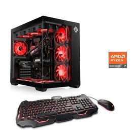 CSL PC &raquo;Vitrum Advanced V24515&laquo; schwarz Inkl. RGB Maus und Tastatur Set, WLAN