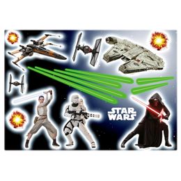 Komar Wandtattoo &raquo;Star Wars EP7 - Gr&ouml;&szlig;e 50 x 70 cm&laquo; selbstklebend, Wandsticker, Kinderzimmer schwarz-wei&szlig; Folie