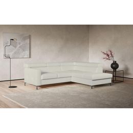 COTTA Ecksofa &raquo;Sammy L-Form&laquo; mit Kopfteilverstellung, wahlweise mit Bettfunktion & Bettkasten wei&szlig; Microfaser Primabelle (100% Polyester);Die 