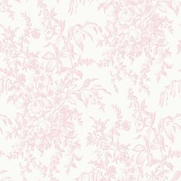 Laura Ashley Vliestapete &raquo; Picardie Petal Vliestapete&laquo; gebl&uuml;mt glatt Picardie Petal Vliestapete rosa Vlies