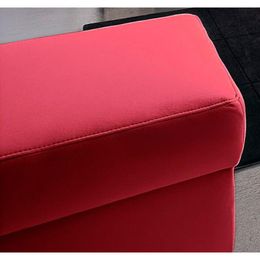DOMO collection Hocker &raquo;Alisson&laquo; rot Microfaser aus 100% Polyester;Softlux , das pflegeleichte Kunstleder aus 80% PVC, 18% Polyester und 2% 