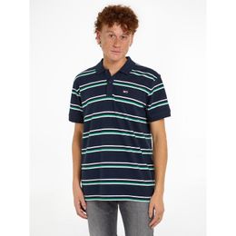 Tommy Jeans Herren Poloshirt &raquo;TJM REG ESSENTIAL STRIPE POLO&laquo; mit Logostickerei blau S