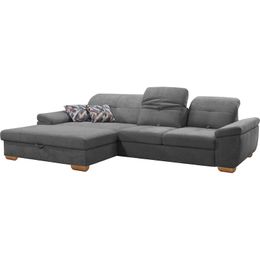 Alina Ecksofa &raquo;Nadira&laquo; wahlweise mit Bettfunktion und Stauraum grau Struktur fein XBO (90% Polyester, 10% Polyamide);Chenille GCP (100% Polyester)