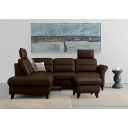 Sit & More sit&more Ecksofa &raquo;Mellum L-Form&laquo; Federkern, wahlweise mit Bettfunktion, Stauraum und Armteilfunktion braun 100% Polyester