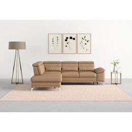 Sit & More sit&more Ecksofa &raquo;Cabrio L-Form, B: 274 cm, mit Sitztiefen-, Arm- & Kopfteilverstellung&laquo; 3 Nierenkissen, Federkern, optional Bettfunktion und Stauraum