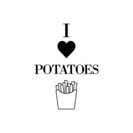queence Wanddekoobjekt &raquo;I LOVE POTATOES&laquo; Stahlschild, Blechschild, Spruch, Witzig, Wanddeko, retro, 20x30cm schwarz Stahl