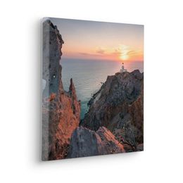 Komar Leinwandbild &raquo;Lighthouse - Gr&ouml;&szlig;e 40 x 40 cm&laquo; Baum Berge Blumen Bl&auml;tter Foto Jahreszeiten Landschaft Meer Natur Palmen Strand Packung, 1 Stk. tlg. 